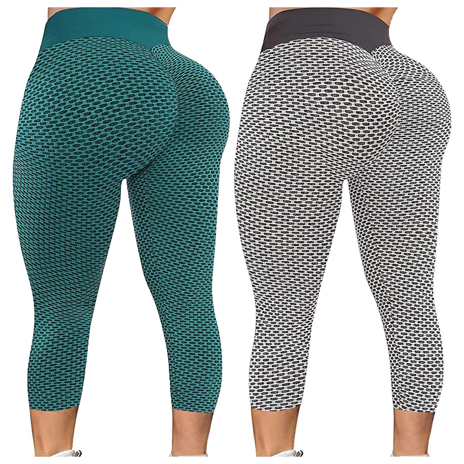 Leggings for Women High Waist Stretchy Fitness 2Pc Yoga Solid Color ...