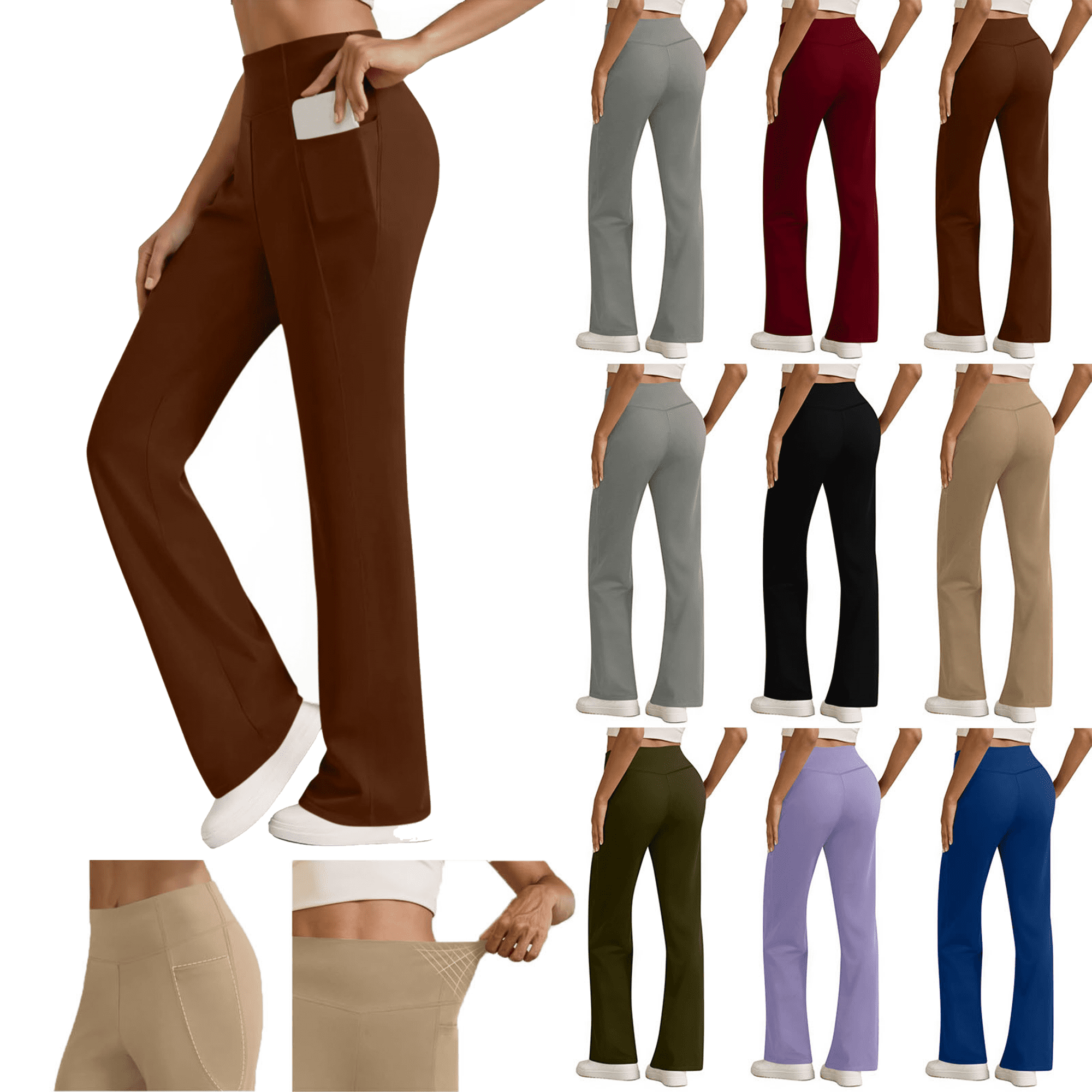 Leggings for Women High Waisted Tummy Control Stretch Yoga Pants with ...