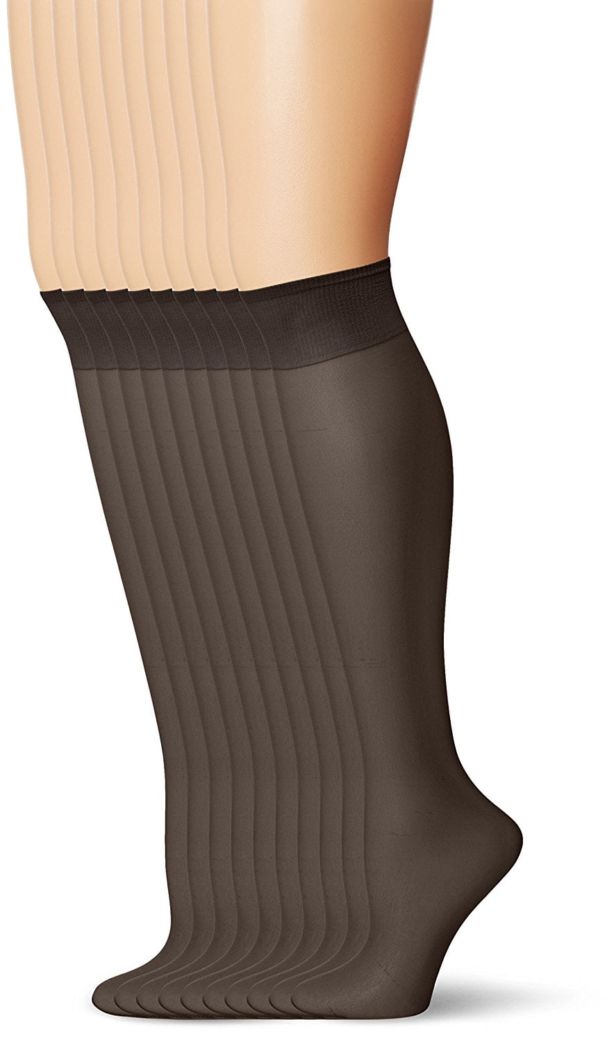 Leggs Everyday Women's Light Sheer Knee High Hosiery, 10 Pair ...