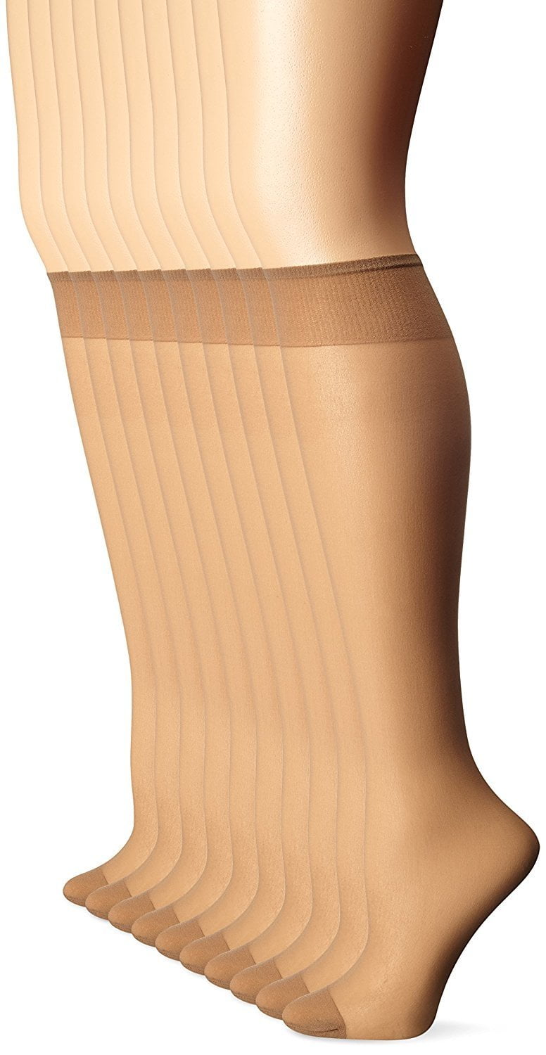 Leggs Everyday Women's Sheer Knee Highs, 10 Pack + 2 Bonus - Walmart.com