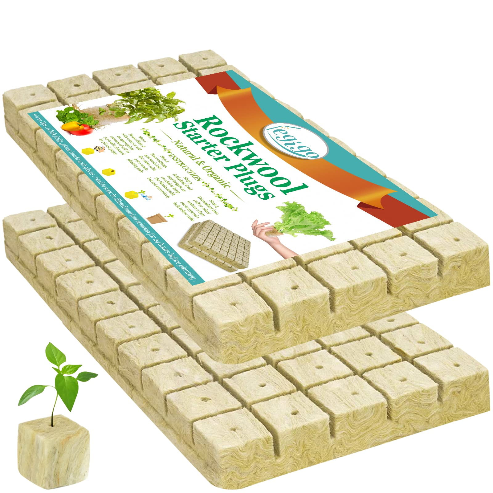 Legigo 1 Inch Rockwool Cubes Seed MVR1 Starter Plugs Hydroponics ...