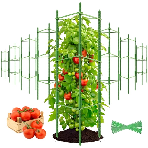 8-Pack Tomato Cage for Garden Plant Support- Up to 48inch Garden Stakes ...