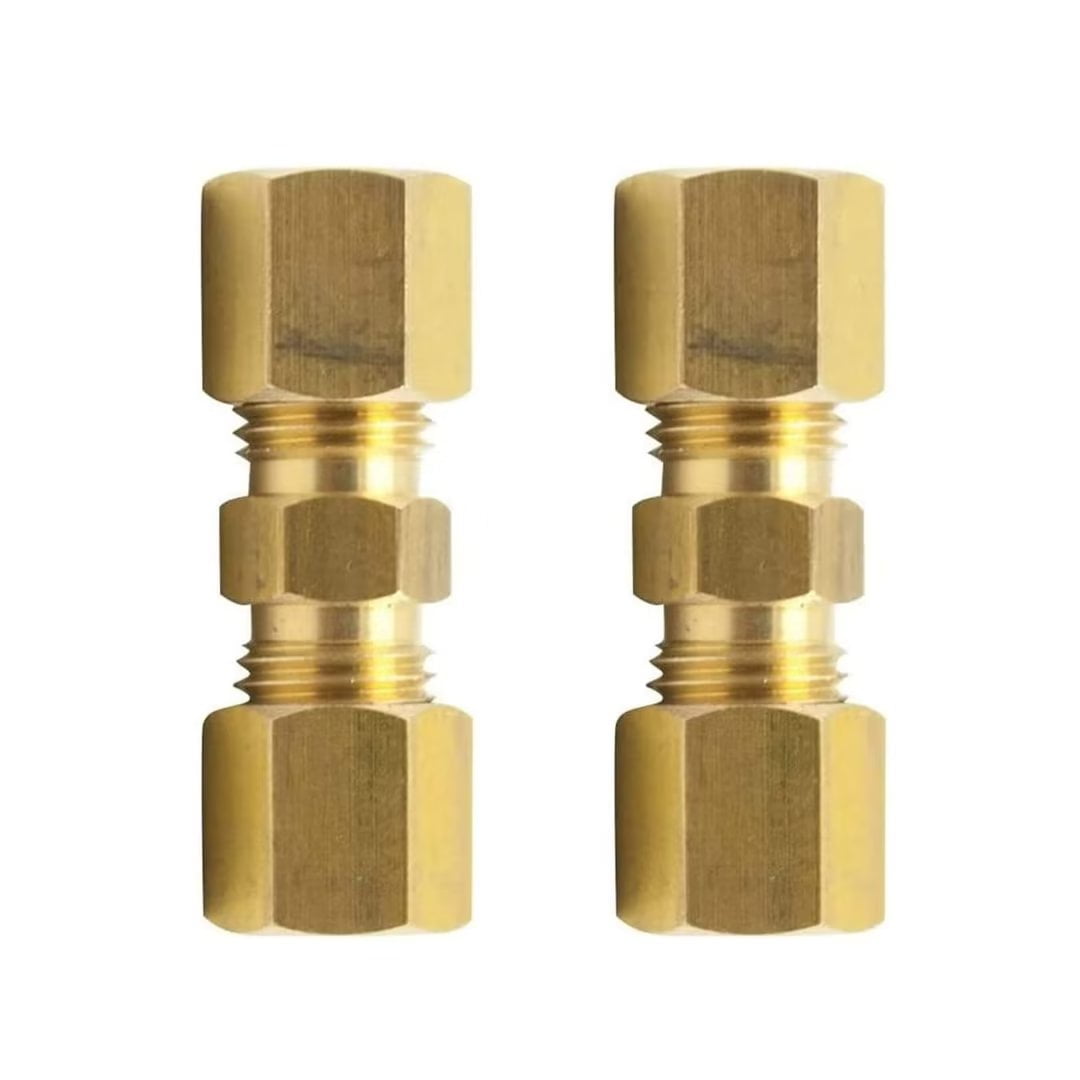 Legines Brass Compression Tube Fitting, Union, 3/8" OD x 3/8" OD, Pack ...
