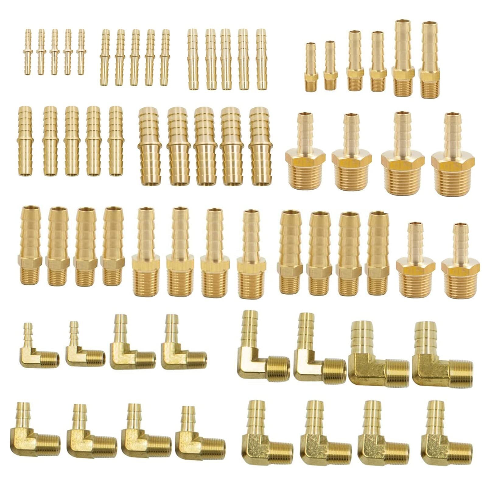 Legines Brass Hose Barb Fittings Assortment Kits, Splicer + Male ...
