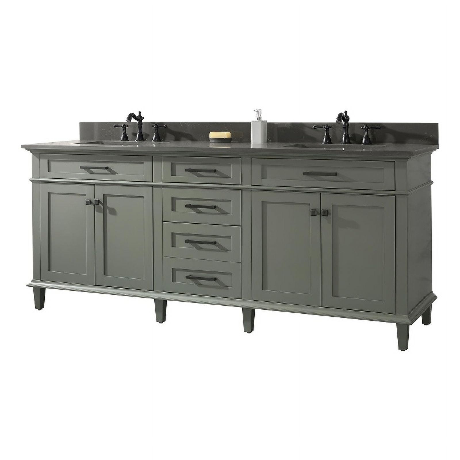 "Legion Furniture 80"" Double Single Sink Vanity Cabinet in Pewter ...