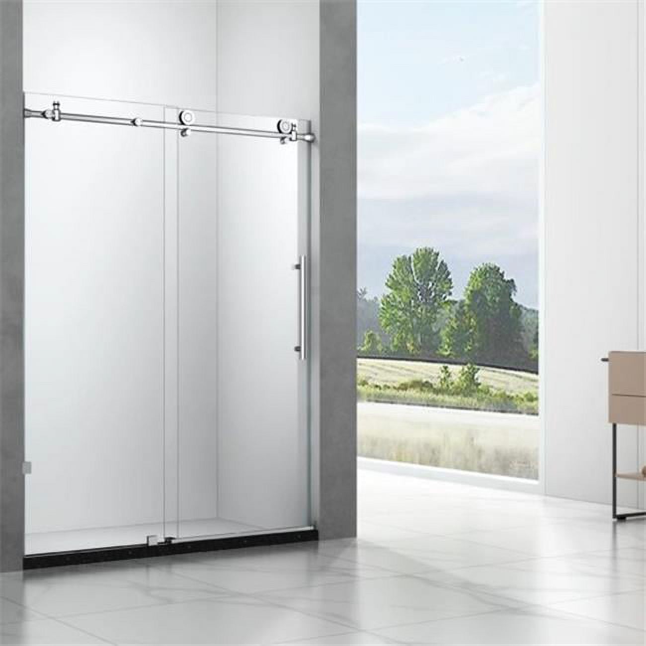 Legion Furniture 61 x 65 in. Part A Single Sliding Shower Door Set with ...