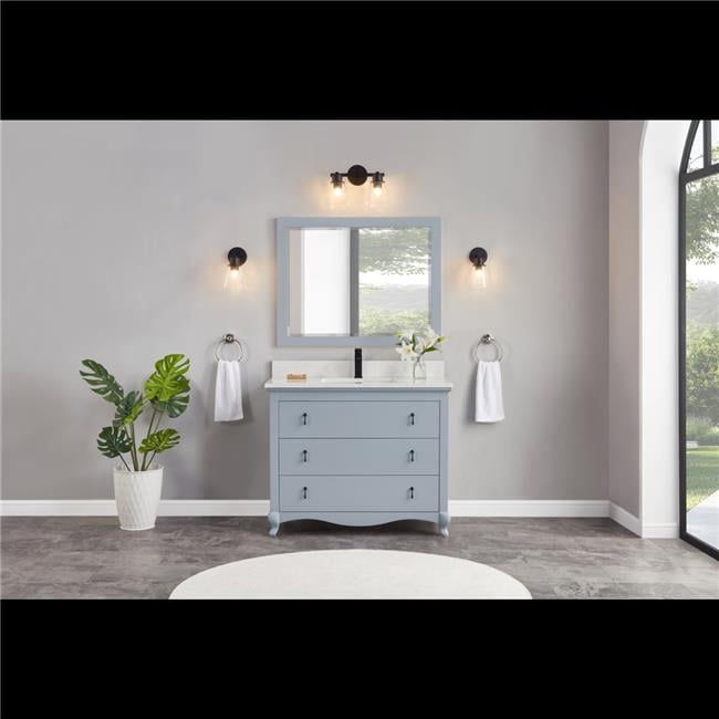 Legion Furniture WS2512-42-CD 42 in. Cadet Finish Solid Wood Sink Vanity, 1 ft. Artificial Stone ...