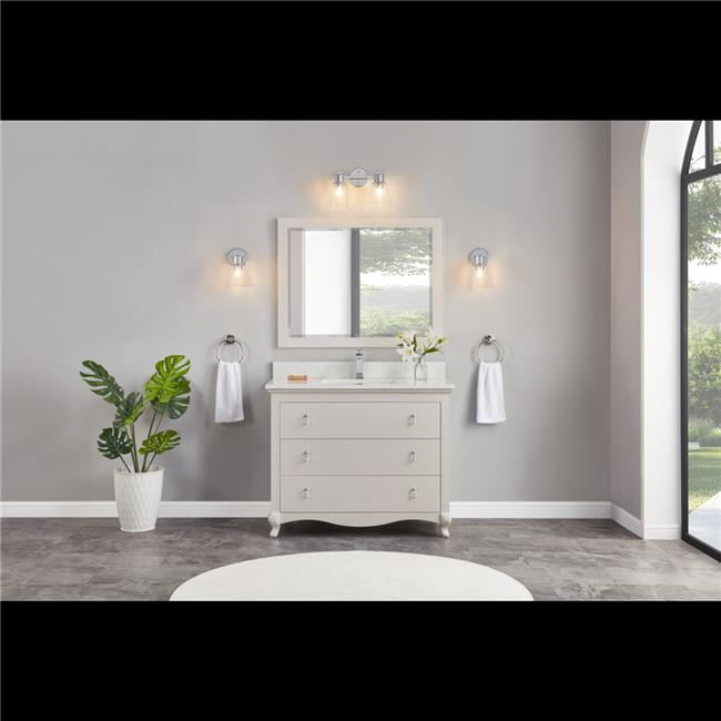Legion Furniture WS2512-42-DW 42 in. Dreamy White Finish Solid Wood Sink Vanity, 1 in ...