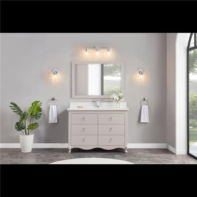Legion Furniture WS2512-48-DW 48 in. Dreamy White Finish Solid Wood Sink Vanity, 1 in ...
