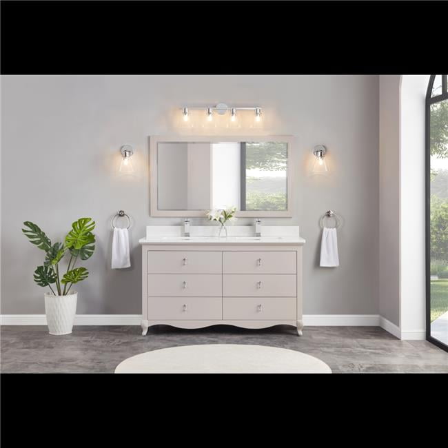 Legion Furniture WS2512-60-DW 60 in. Dreamy White Finish Solid Wood Sink Vanity, 1 in ...