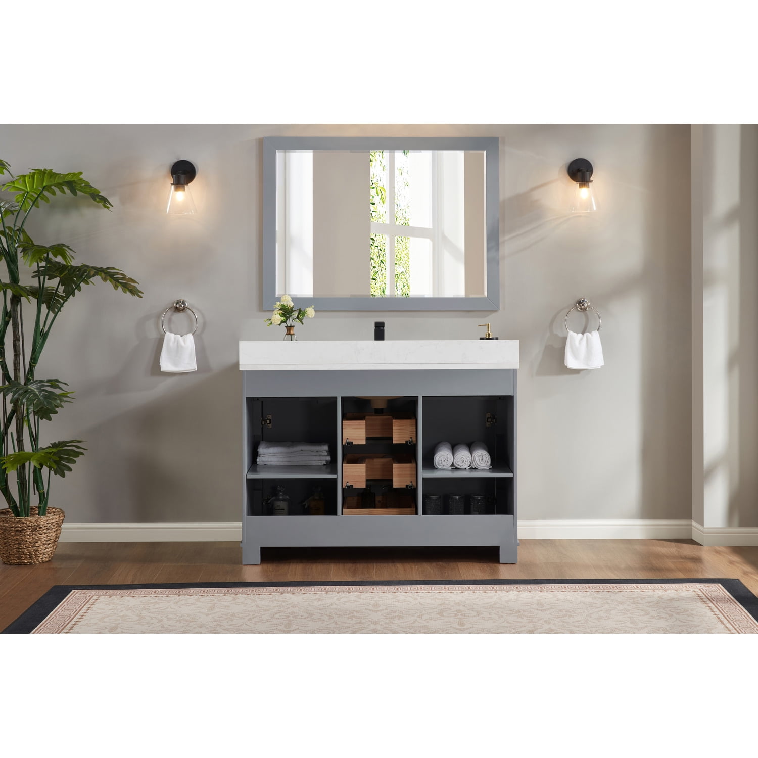 Legion Furniture WS2516-48-CD 48 in. Cadet Finish Solid Wood Sink ...