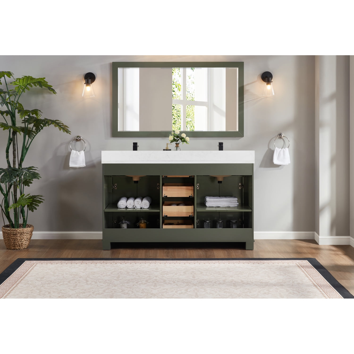 Legion Furniture WS2516-60-PG 60 in. Pewter Green Finish Solid Wood ...