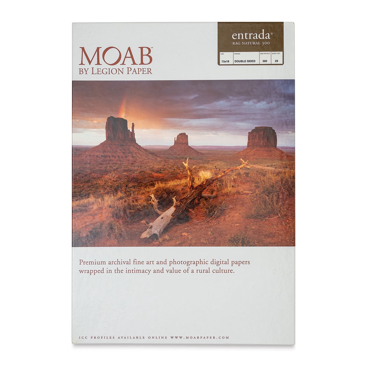 Legion Moab Entrada Digital Rag Paper - 13" x 19", Natural, 300 gsm, Pkg of 25 - Walmart.com