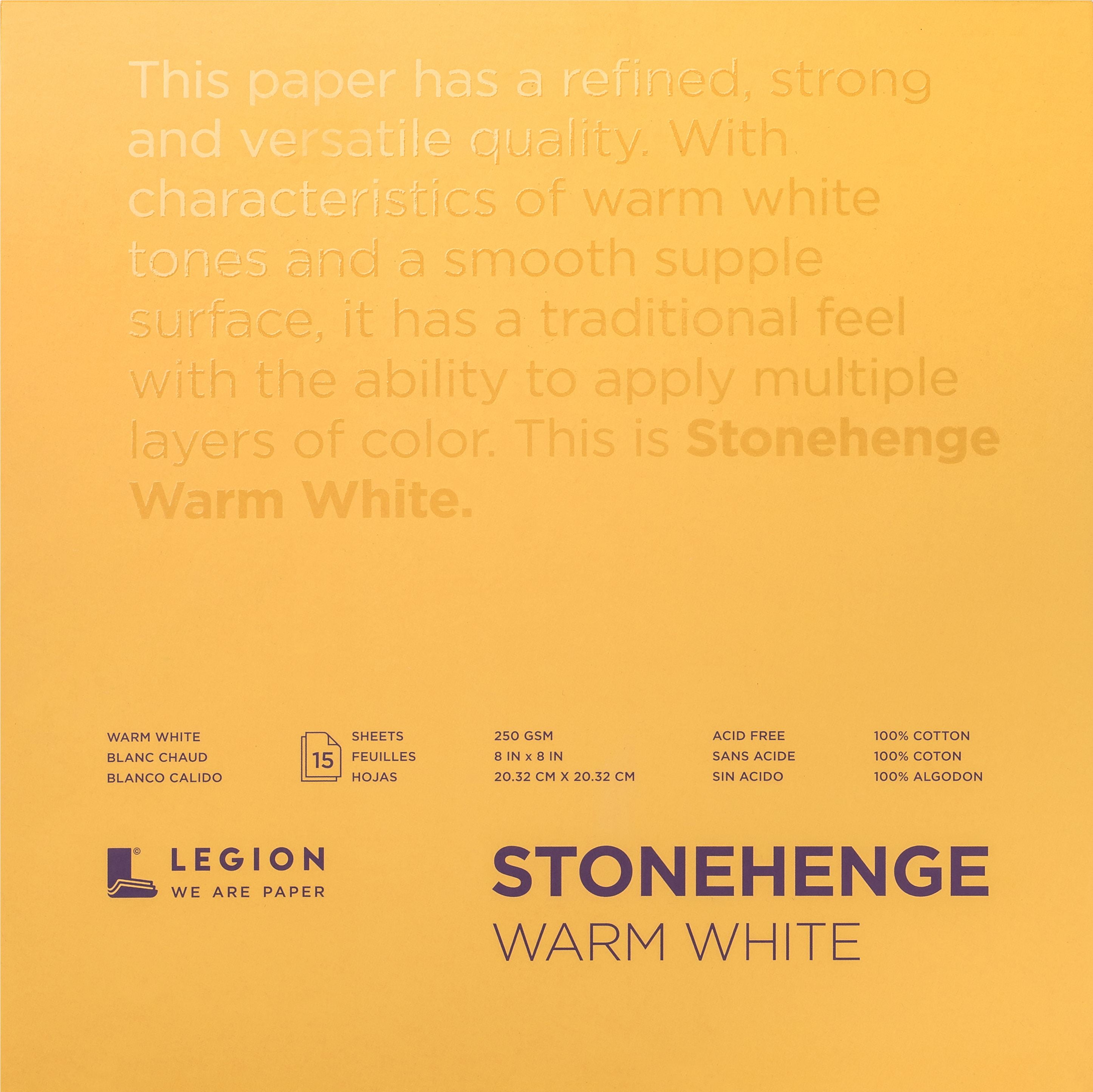 Legion Paper Stonehenge Warm White Paper Pad, 8" x 8" - Walmart.com