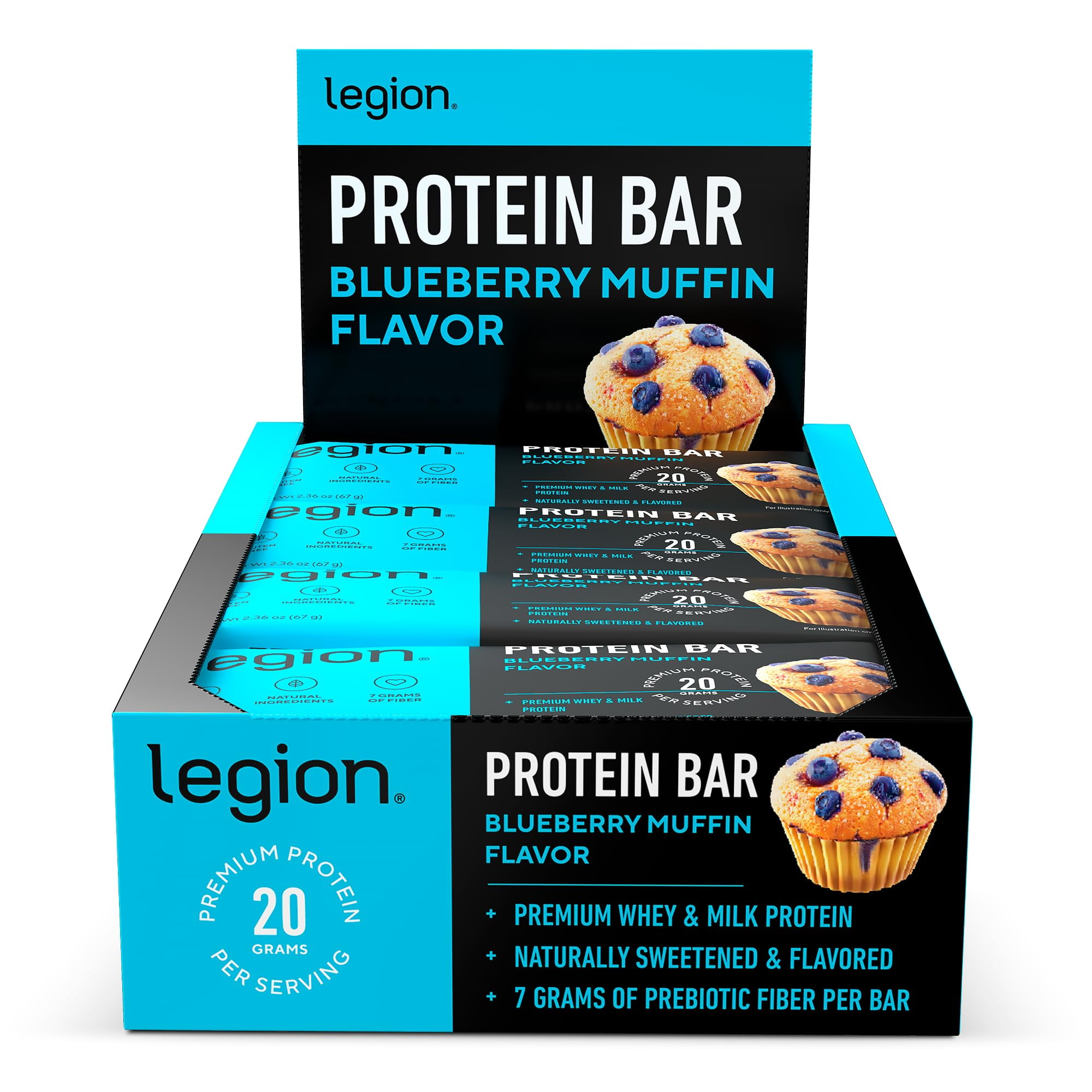 Legion Protein Bar Blueberry TSF6 Muffin - 100% Whey Protein, Protein ...