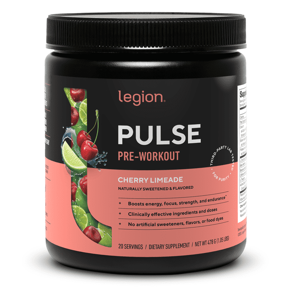 Legion Pulse Natural Pre Workout Drink, Energy Booster, Cherry Limeade ...