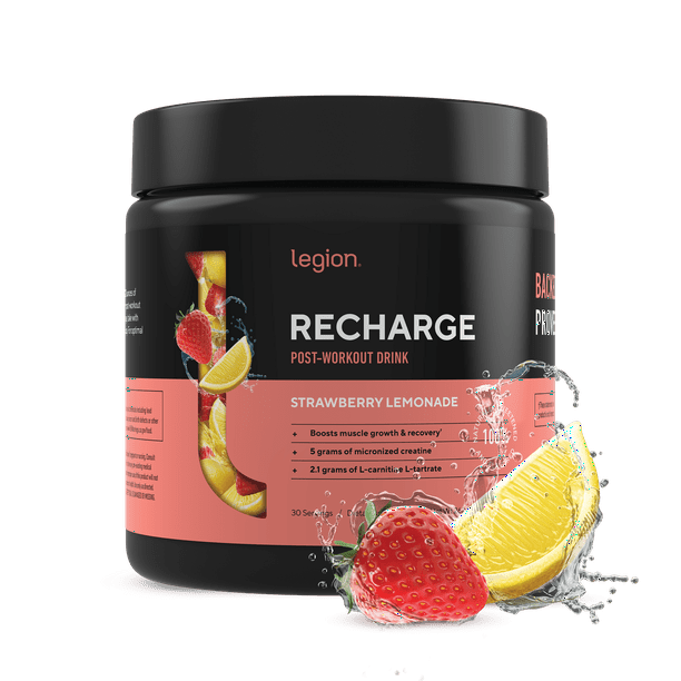 Legion Recharge Post Workout with Creatine, Strawberry Lemonade, 30 ...