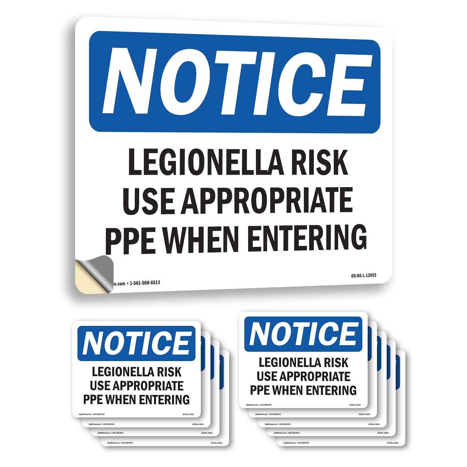 Legionella Risk Use Appropriate PPE When Entering OSHA Notice Vinyl ...