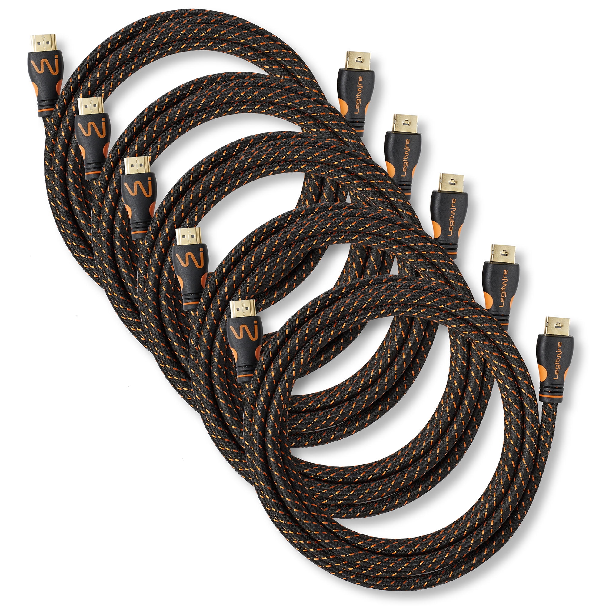LegitWire 10 ft 4K High Speed HDMI Cables, 5 Pack - 18Gbps HDMI 2.0 (4K ...