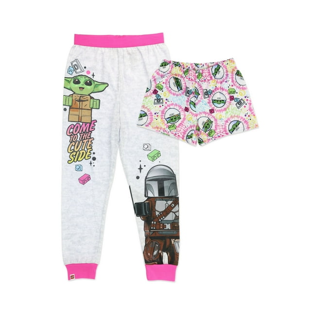 Lego Baby Yoda Girls 2 Pack Short and Pant Pajama Lounge Set, Sizes 4 ...