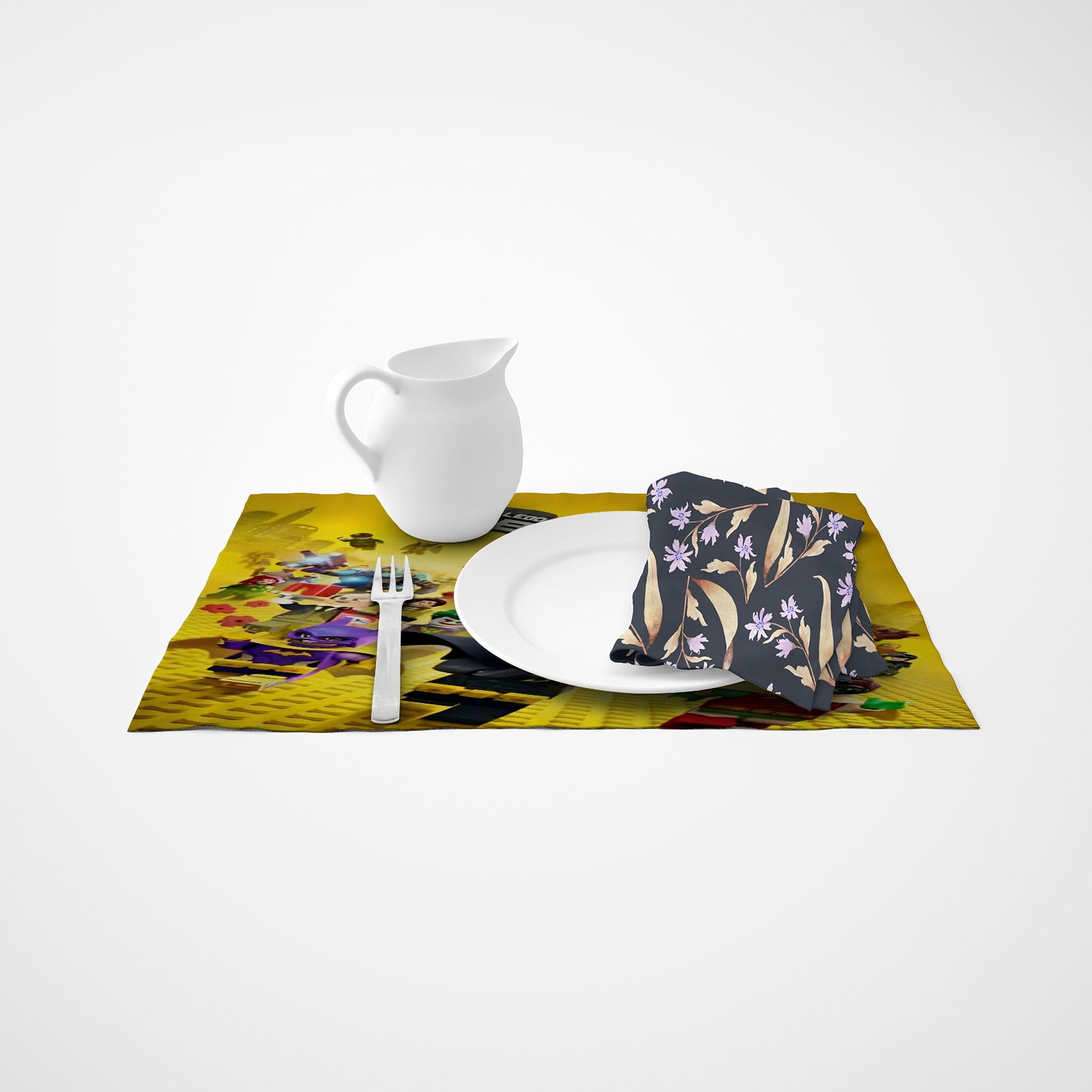 The Lego Batman Movie linen placemat has an iconic print and is made ...