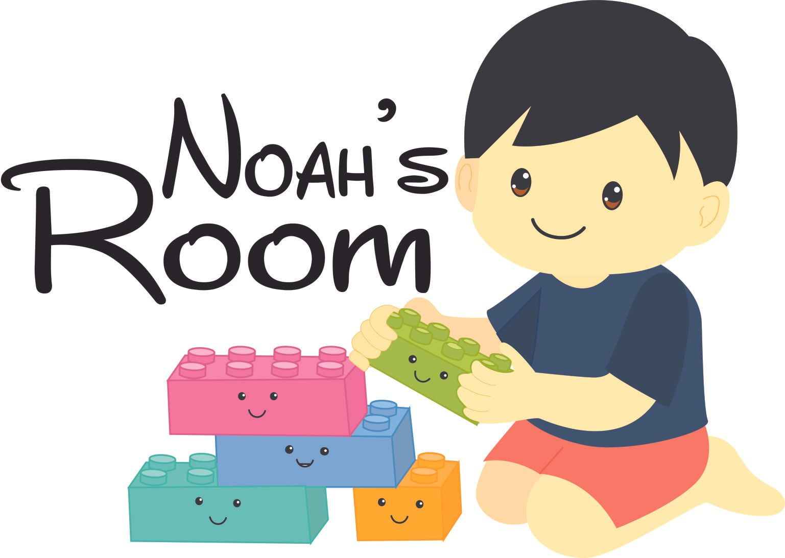 Lego Brick Playing Build Boy Toys Customized Wall Decal - Custom Vinyl ...