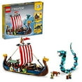LEGO Creator 3-in-1 Viking Ship, Midgard Serpent & 1192 Bricks Set ...