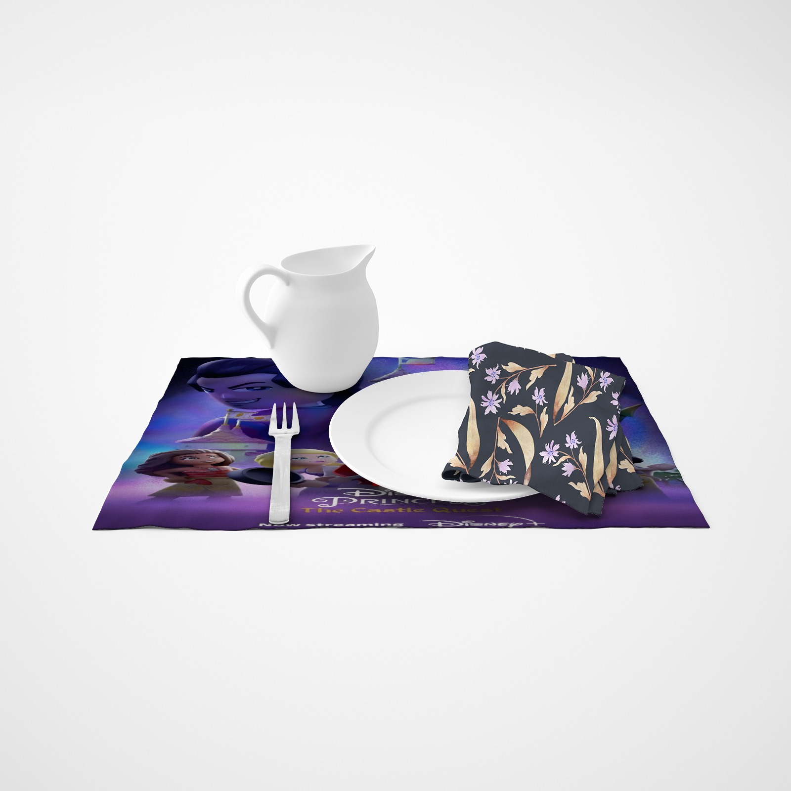 Lego Disneys Princess: The Castle Quest linen placemat has an iconic ...
