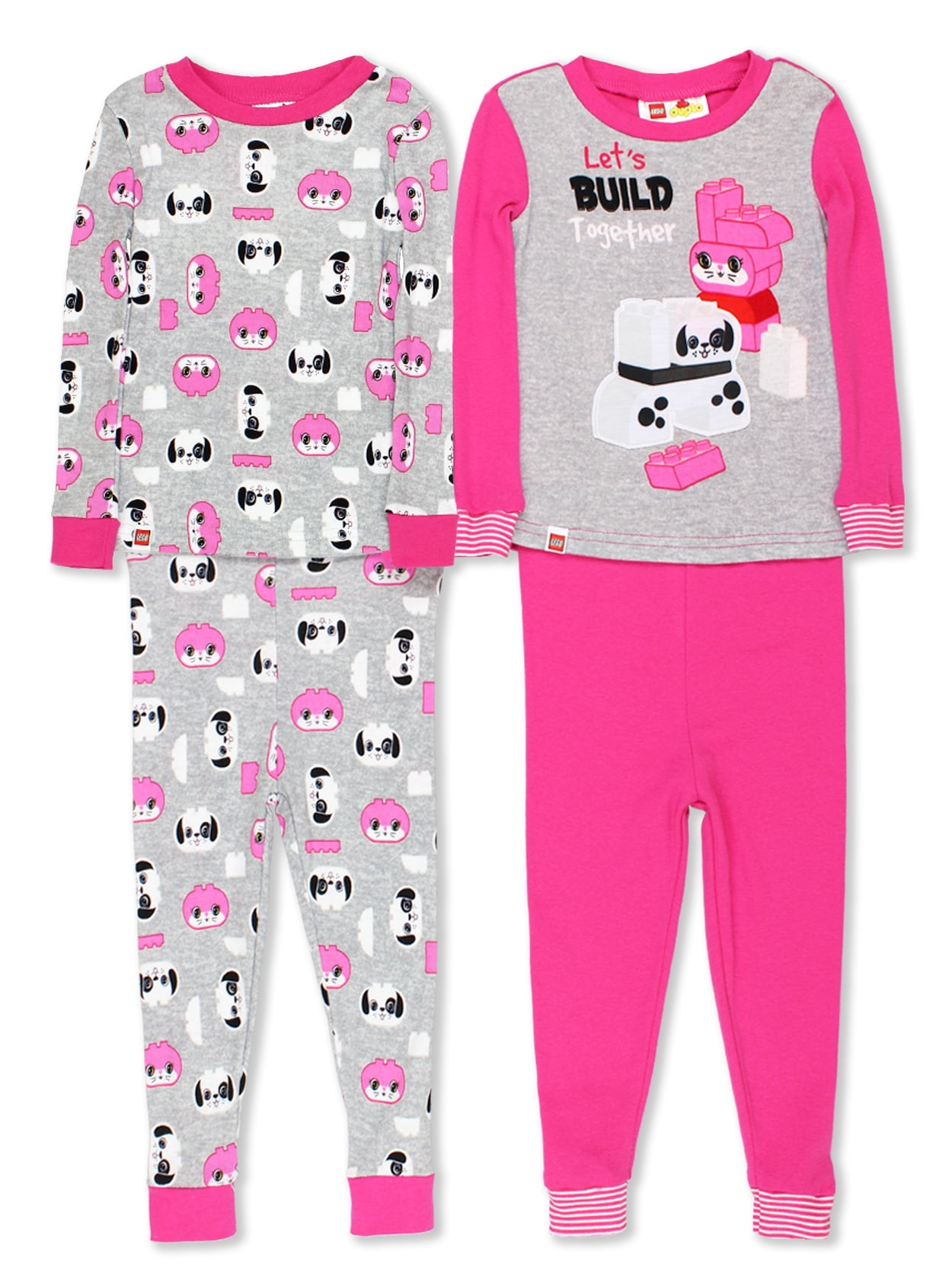 Lego Duplo Animals Toddler Girls 4 Pc Long Sleeve Cotton Pajamas Set ...