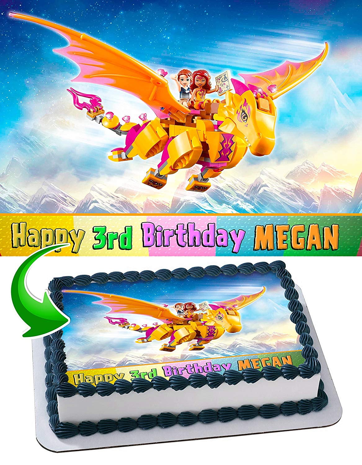 Lego Elves Edible Cake Image Topper Personalized Picture 1/4 Sheet (8 ...