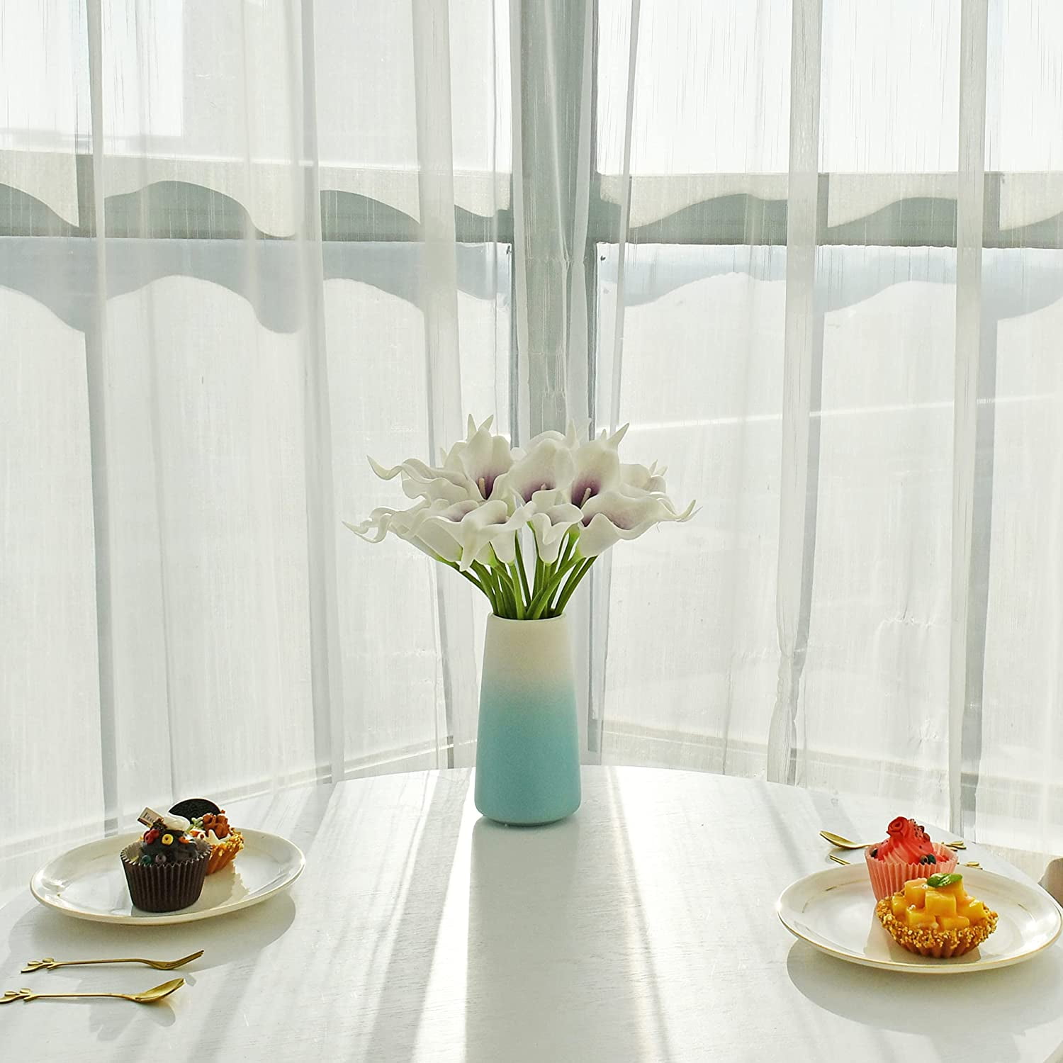 Lego Flowers 20pcs Purple and White Fake Flowers Artificial Calla Lily ...