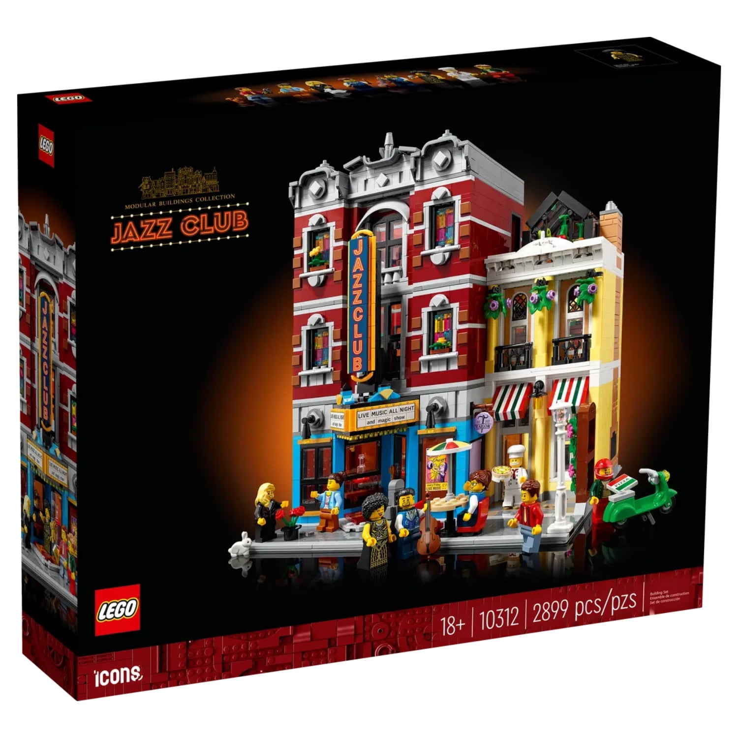 LEGO 10312 Jazz Club Building Kit, 2899 Pieces, 8 Minifigures, Age 18 ...