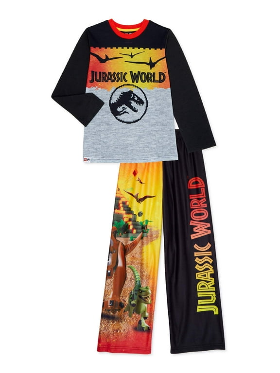 Lego Jurassic World Dinosaur Kids Short Sleeve 2 Piece Pajamas Set S21B221JW - Walmart.com