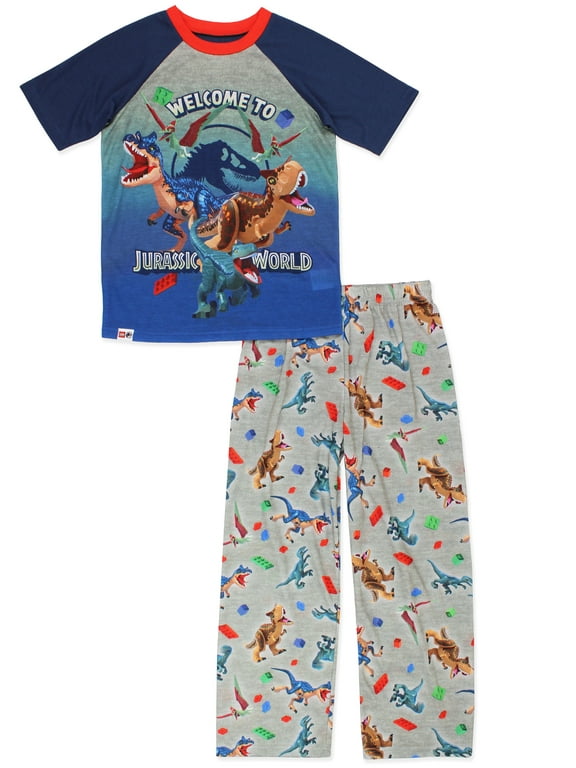 Lego Jurassic World Dinosaur Kids Short Sleeve 2 Piece Pajamas Set S21B221JW - Walmart.com