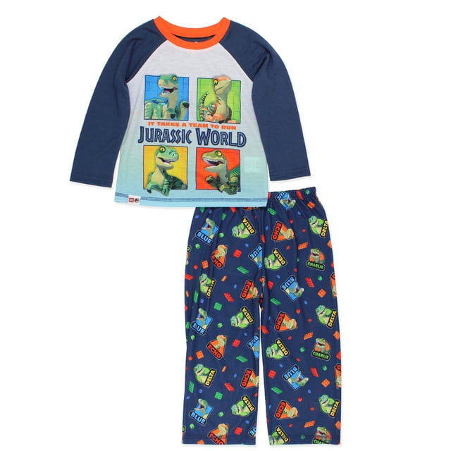 Lego Jurassic World Dinosaur Toddler Male Long Sleeve 2 Piece Pajamas Set S21BT223JW - Walmart.com