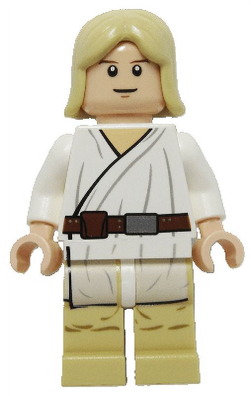 Lego Minifigure New Luke Skywalker - Light Nougat, Long Hair, White ...