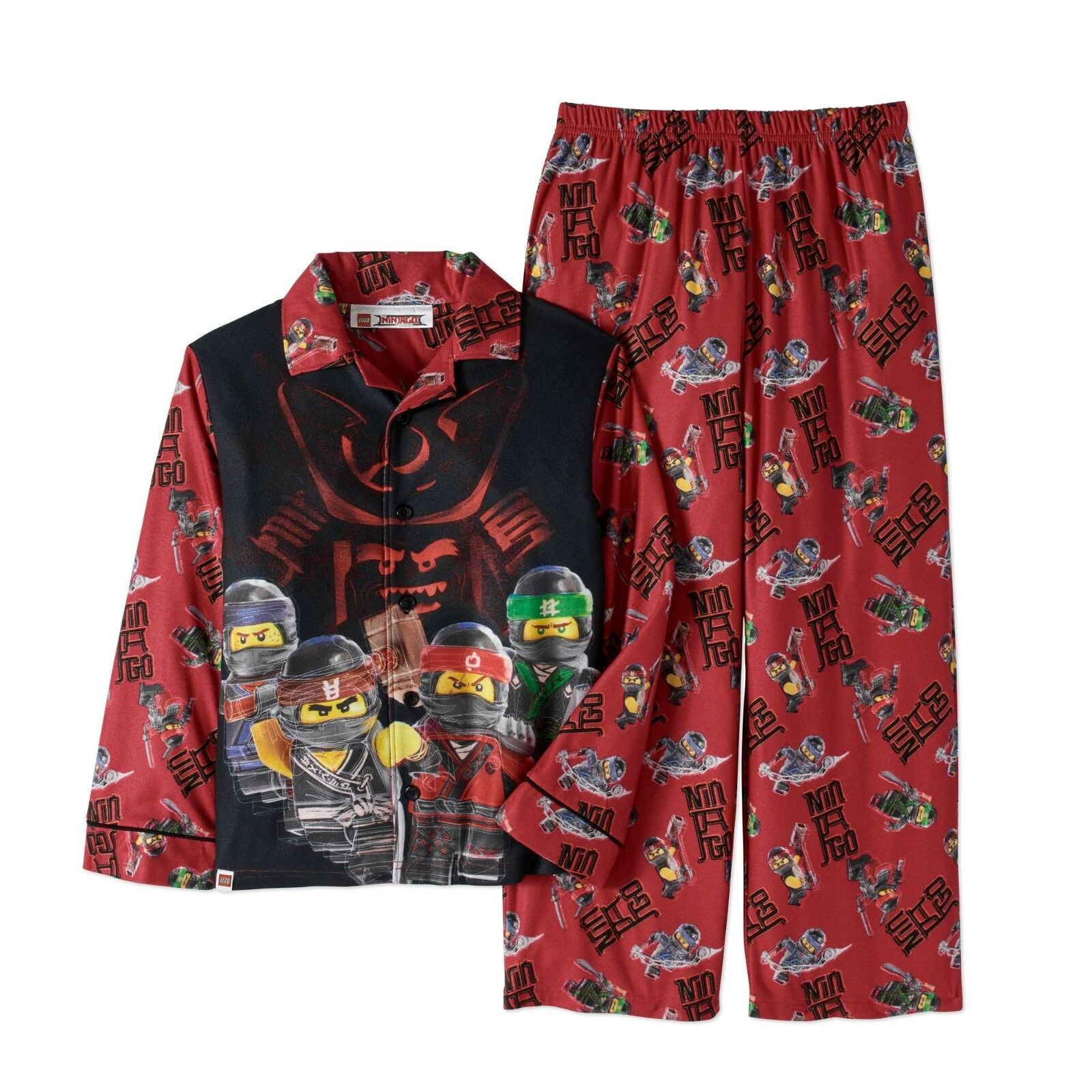 Lego Ninjago 2 PC Long Sleeve Coat Pajama Set Boy Size 8 - Walmart.com