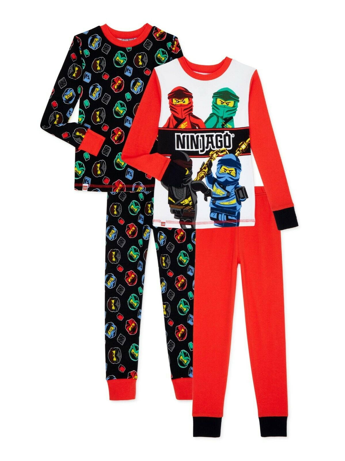 Lego Ninjago 4 PC Long Sleeve Tight Fit Cotton Pajama Set Boy Size 8 ...