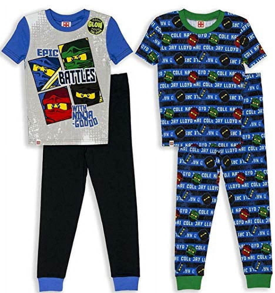Lego Ninjago Boy's Glow-in-The-Dark Epic Battles 4-Piece Pajama Set ...