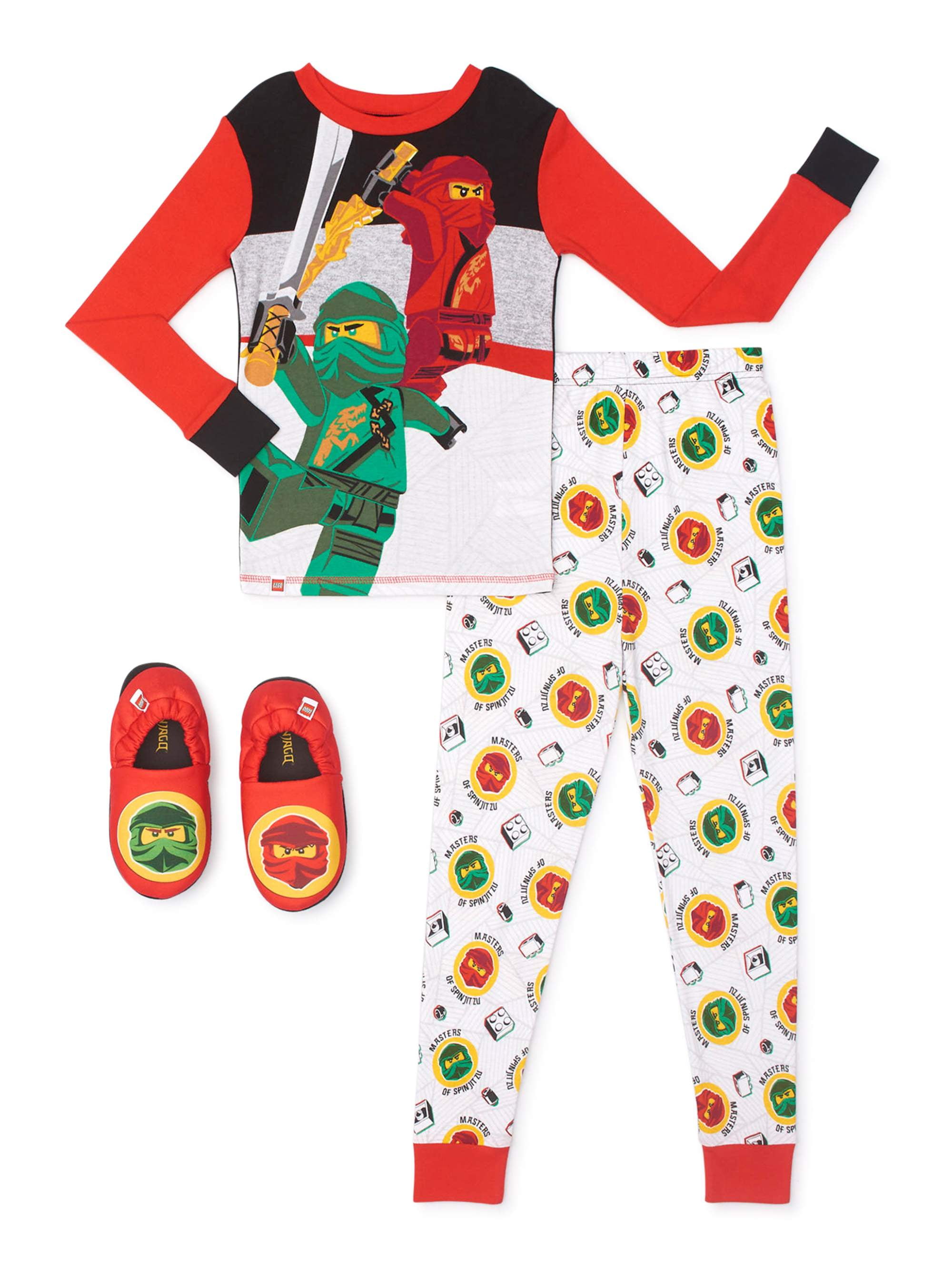 Lego Ninjago Boys 2-Piece Pajama Set with Slipper Sizes 4-10 - Walmart.com