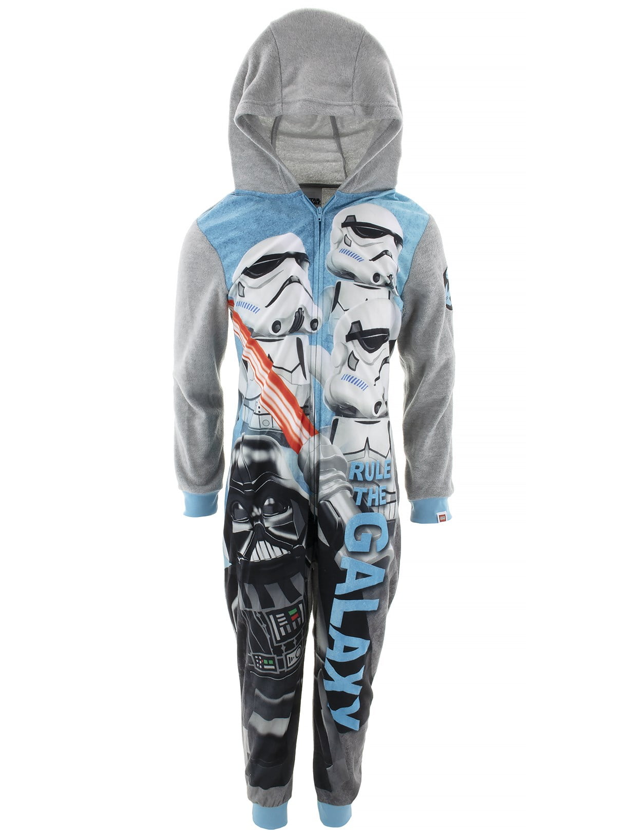 Lego Star Wars Darth Vader Boys Gray Hooded One-Piece Pajamas for Kids ...