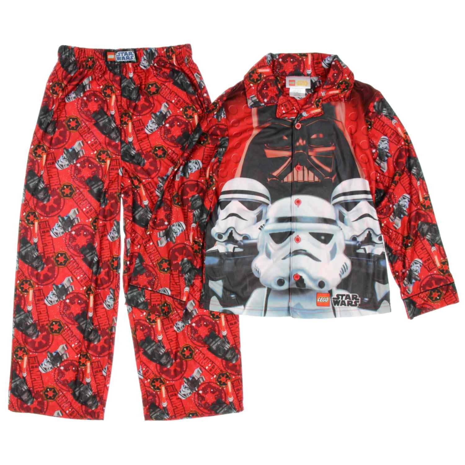 Lego Star Wars Boys Red Flannel Pajamas Darth Vader Sleepwear Set 4-5 ...