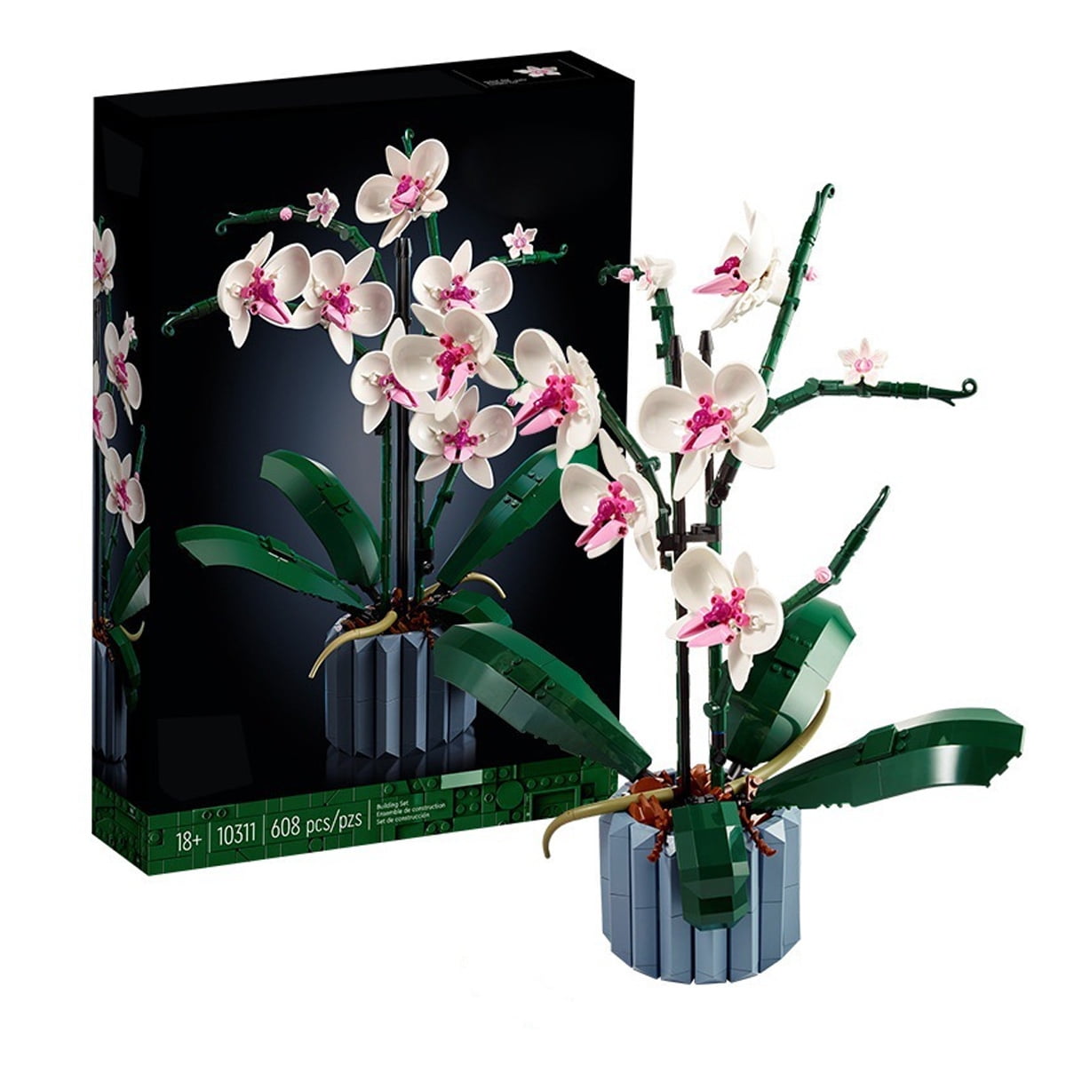 Lego orchid artificial plants and flowers building set, home decoration ...