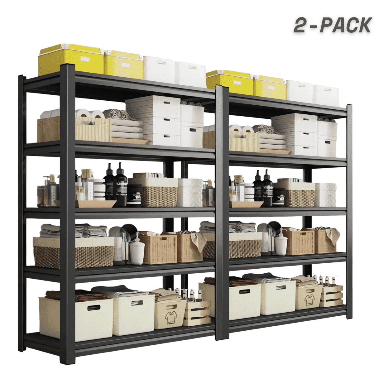 Legooin 2-pack Heavy Duty Storage Rack Commercial Home Shelving Unit ...