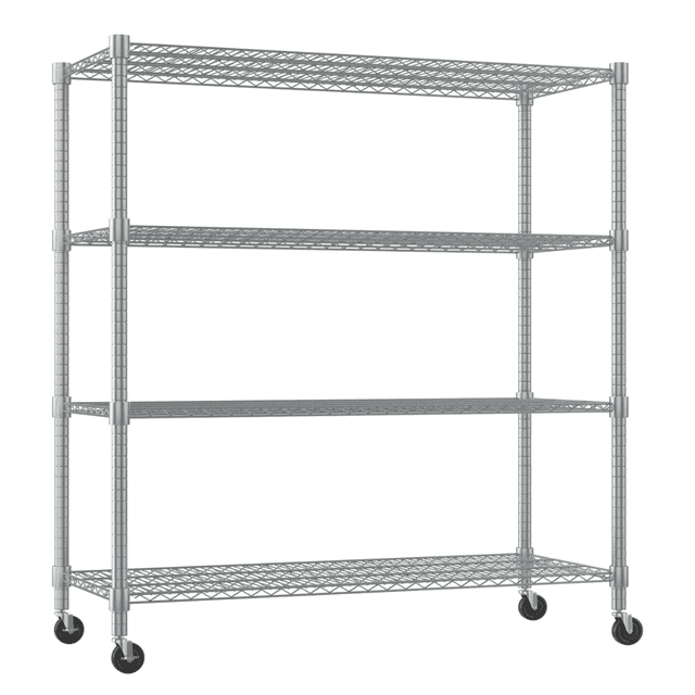 Legooin 4-Tier Heavy-Duty Storage Rack for Garage Movable Shelving Unit ...