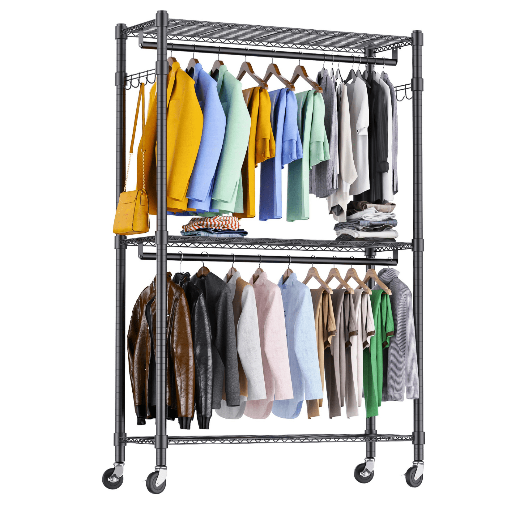Legooin 450lbs Heavy-Duty Garment Rack, Adjustable Clothes Rack for ...