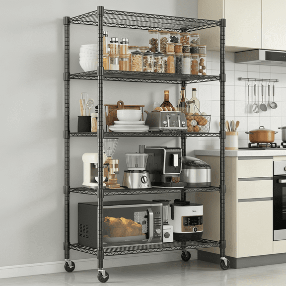 Legooin 18x48x72 inch Mobile Heavy Duty Metal Shelving Unit Industrial ...