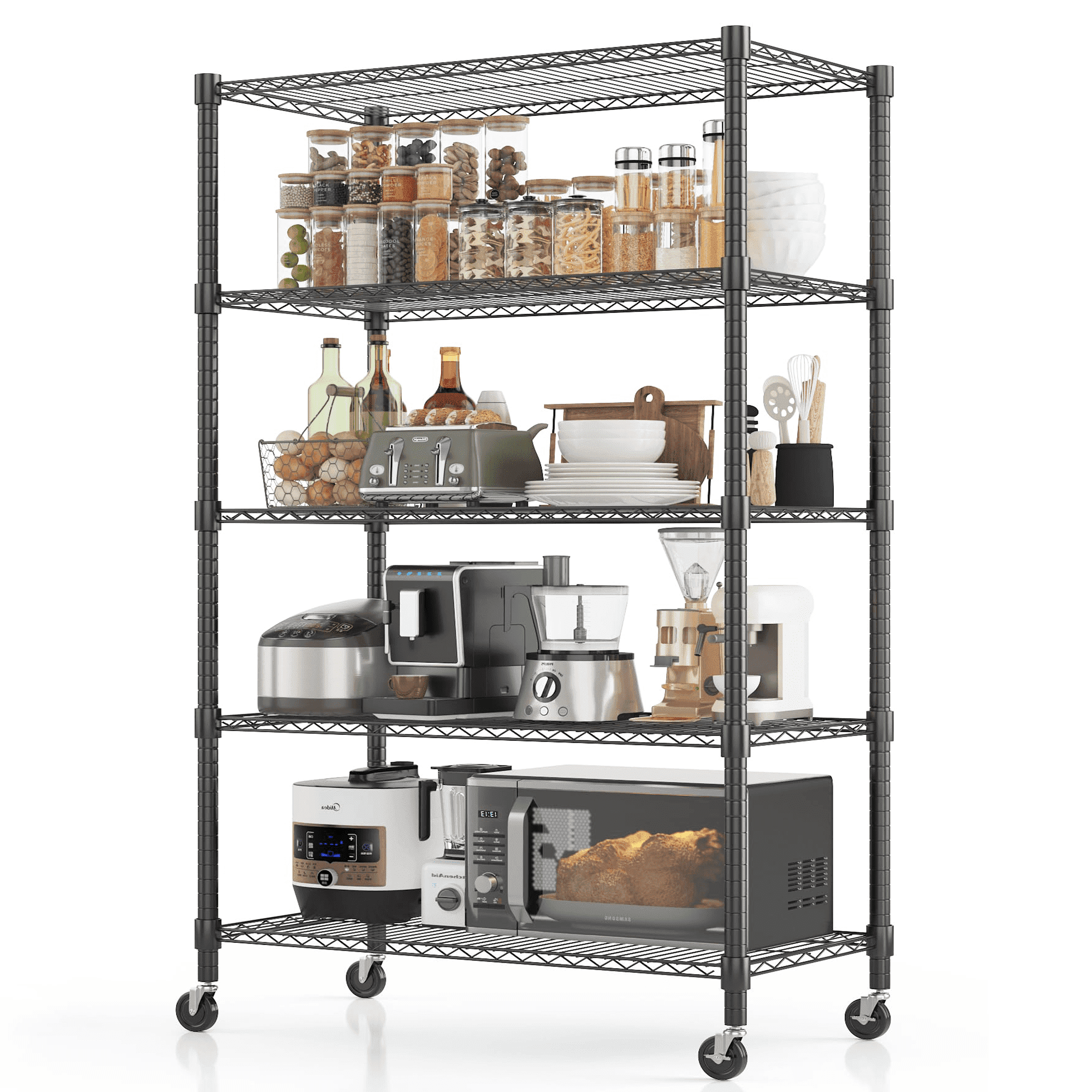 Legooin 5-Tier Heavy Duty Storage Rack 36"W x 18"D x 82"H Adjustable ...