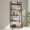 Legooin 5-Tier Industrial Bookshelf - Freestanding Ladder Shelf with ...