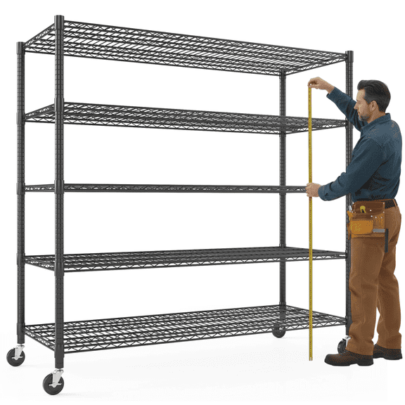 2000 lb Lumber Storage Rack, Heavy Duty Freestanding Double-Sided 5 ...
